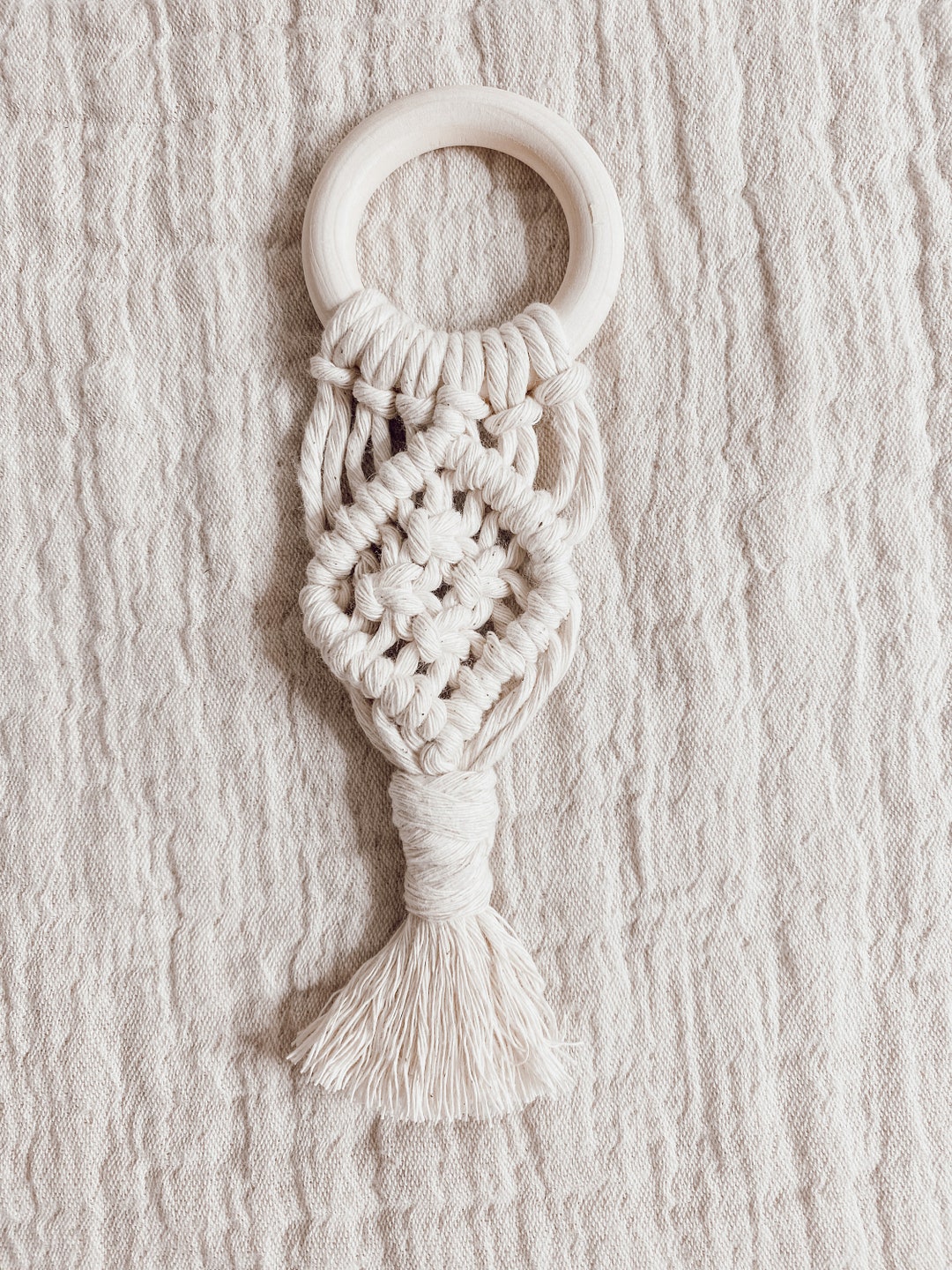 Macrame Teether, Soothing Rings, Baby Shower, Nursery Decor, Boho Baby ...