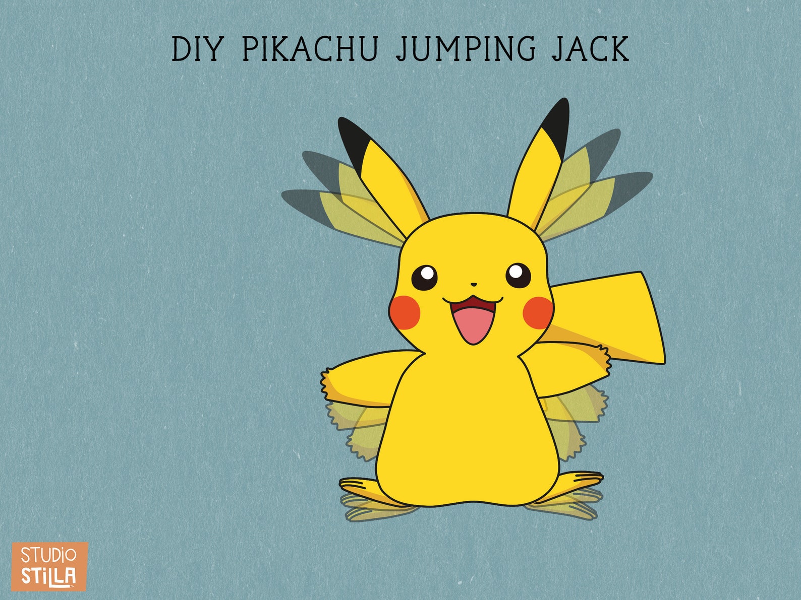 Printable pokemon party game: a Pikachu Jumping Jack | Etsy