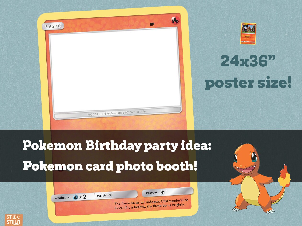 PHOTO BOOTH Pokemon card Charmander. Print poster and cut out | Etsy