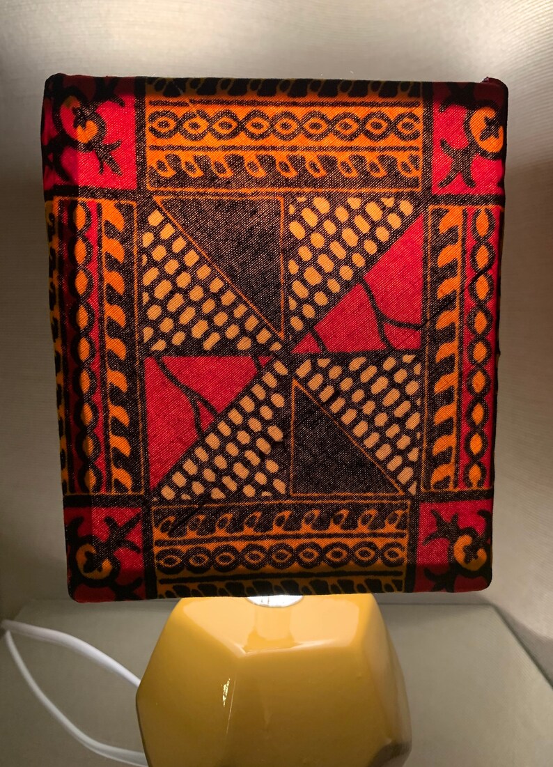 Small Cute Square Wax Print Lamp - Etsy