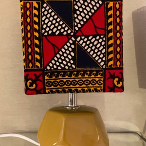 Small Cute Square Wax Print Lamp - Etsy