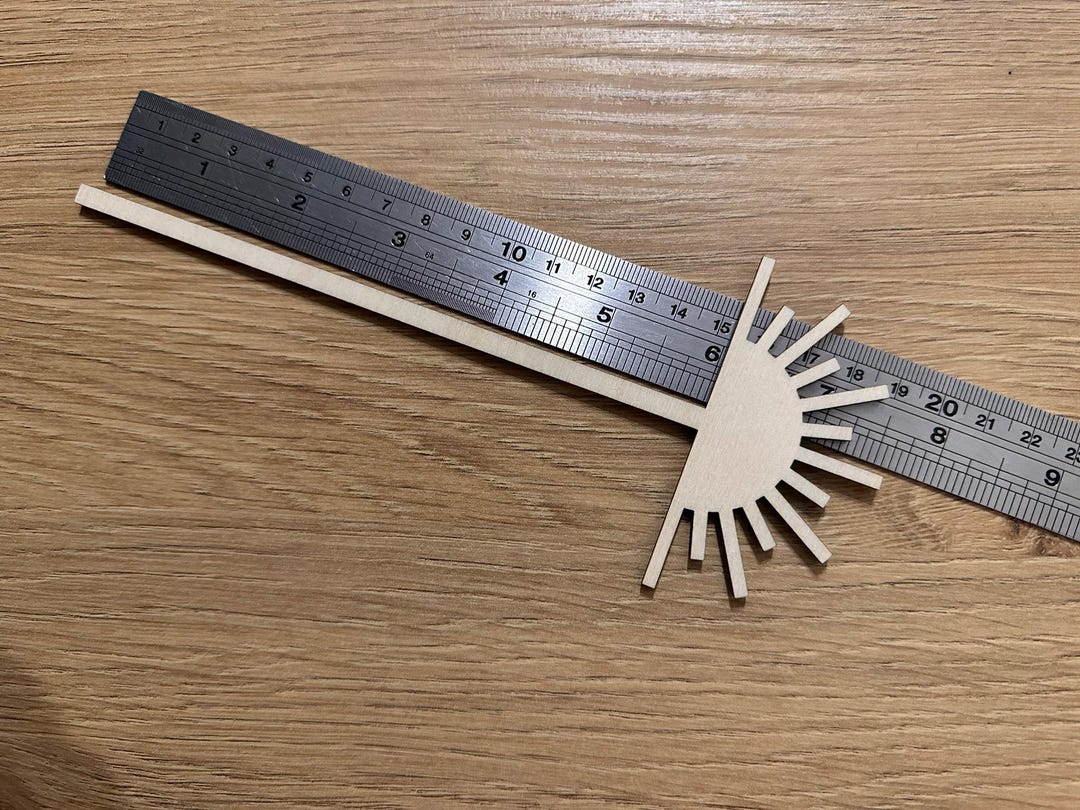 Half Sun Shapes With Stick, Sunshine Wooden Decoration Unfinished ...