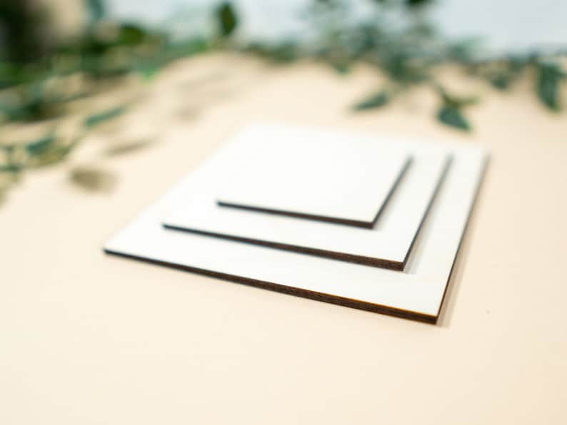 10x MULTIPLE Sizes Square Wooden Unfinished Shape Blanks - Etsy
