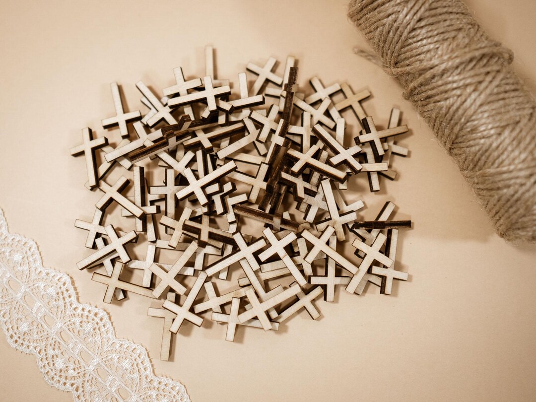 100x Wooden Crosses, Small Wood Cross Laser Cut, Acceossories, Tiny ...