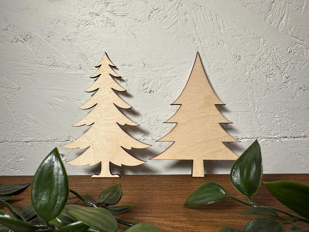 Simple Christmas Tree Laser Cut Unfinished Wood Cutout Craft Shapes ...