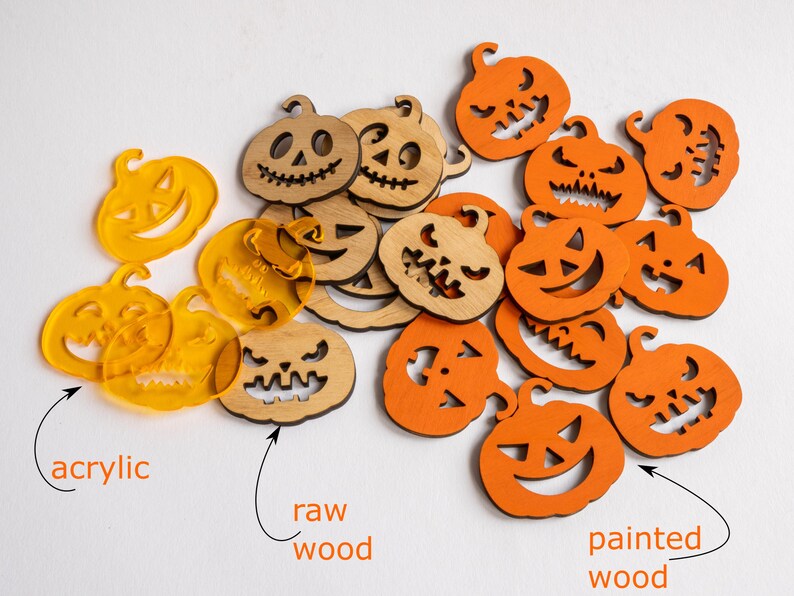 10x Pumpkin Face Shapes Decor for Table, Home, Wall, Halloween ...