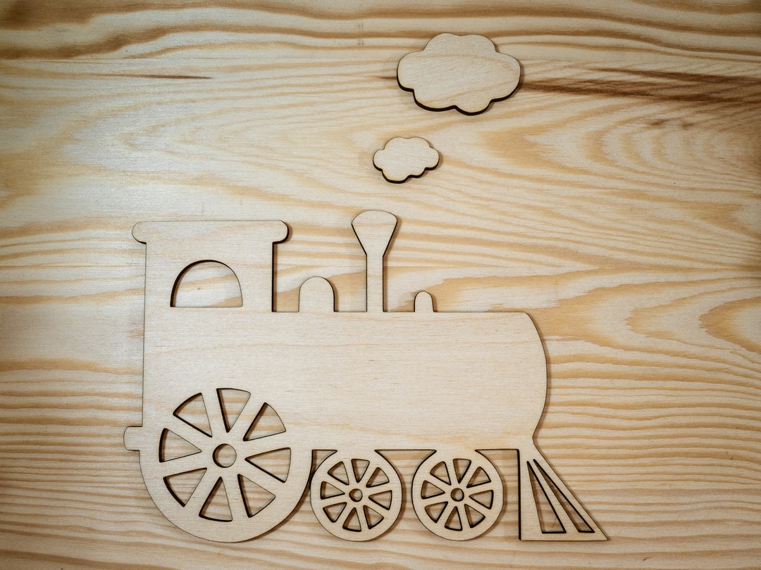 Train Wooden Shape for Crafts and Decorations, Train Silhouette ...
