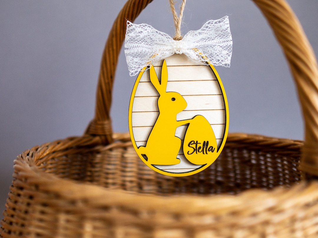 Egg Basket Name Tags, Easter Bunny Name Tag, Easter Decoration ...