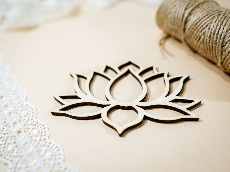 Lotus Flower Outline Multiple Sizes Aviable Shape Wooden, Wall Decor ...