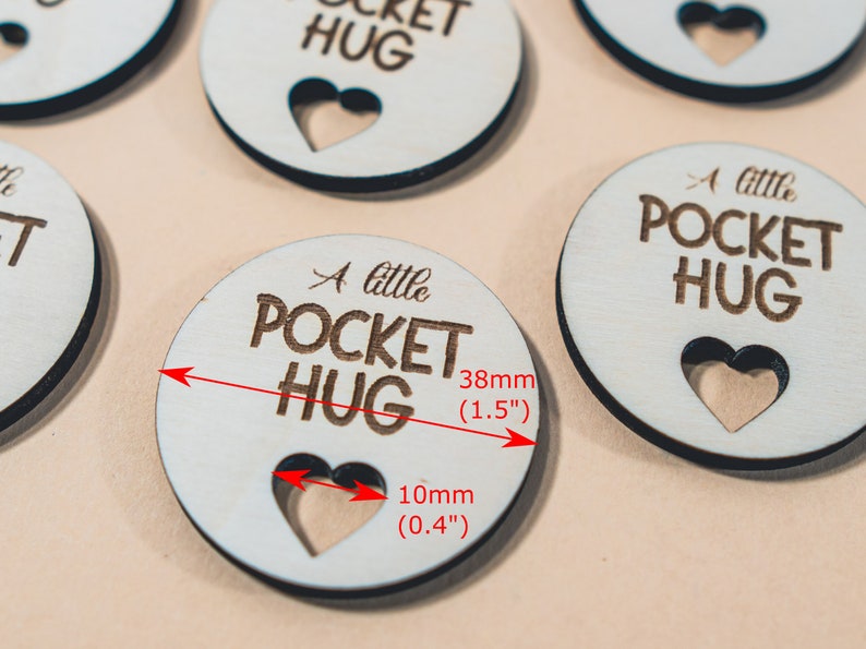 10 Pocket Hugs Tokens Little Hug Token Pocket Hug Wooden - Etsy