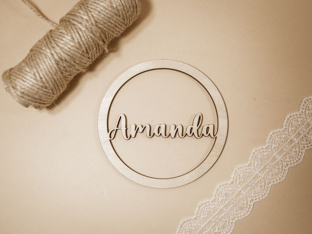 Personalised Name in Circle for Crafts, Personalised Name Hoop ...