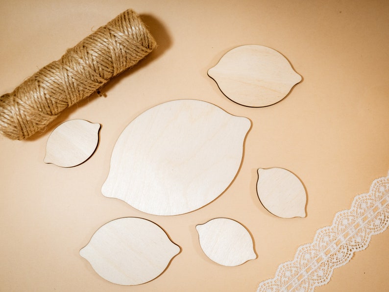 Wooden Lemon Shapes, Unfinished Wood Lemon Cutouts. Package of Lemons ...