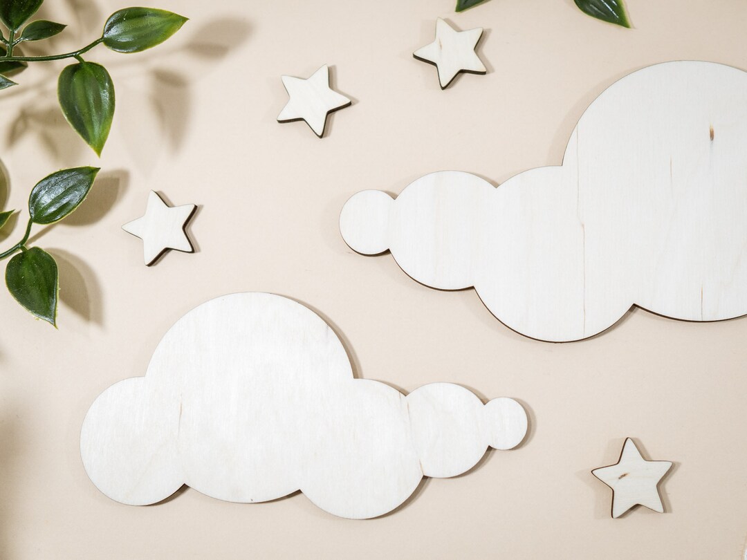 2-6 Multiple Sizes Wooden Cloud Shape, Wall Decor, Dreamy Bedroom, Kids ...