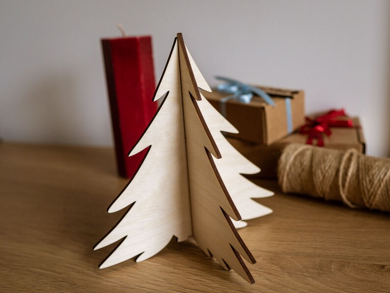 3D Wooden Christams Tree Table Decoration for Holiday Season - Etsy