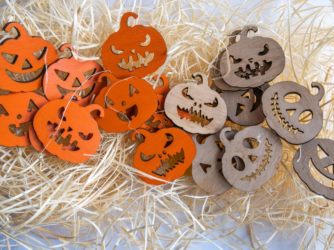 10x Pumpkin Face Shapes Decor for Table, Home, Wall, Halloween ...