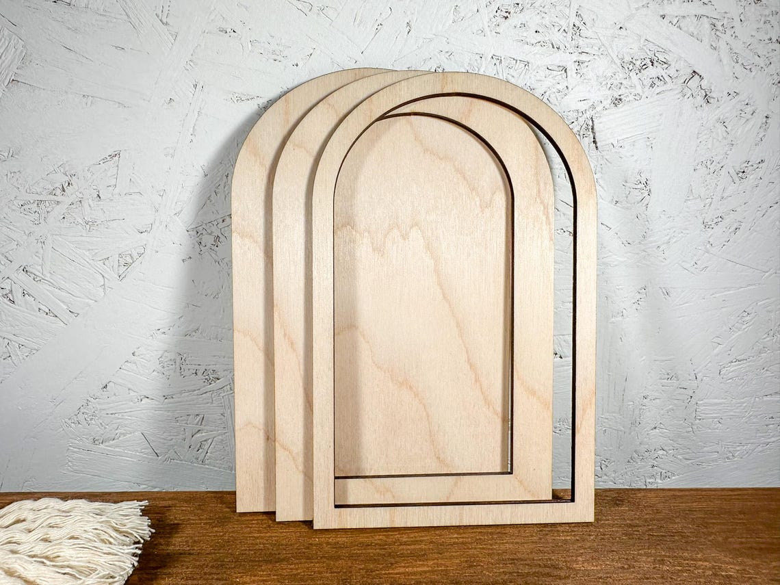 3 Layered Arch Outline Frame + Back Wooden Arch Crafts, Wooden Arch ...