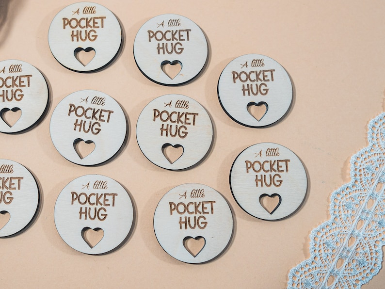 10 Pocket Hugs Tokens Little Hug Token Pocket Hug Wooden - Etsy