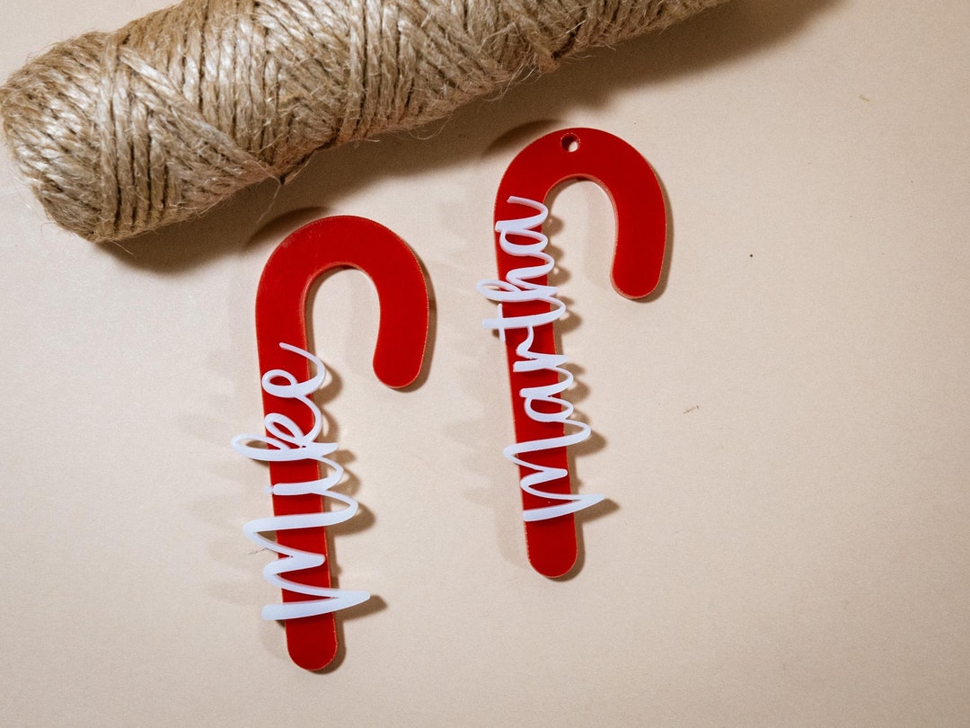 Candy Cane Stocking Tags, Personalized Place Name for Xmas Dinner ...