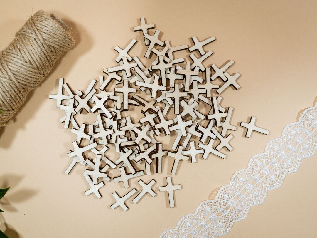 100x Small Wooden Crosses, Wood Cross Laser Cut, Acceossories, Tiny ...