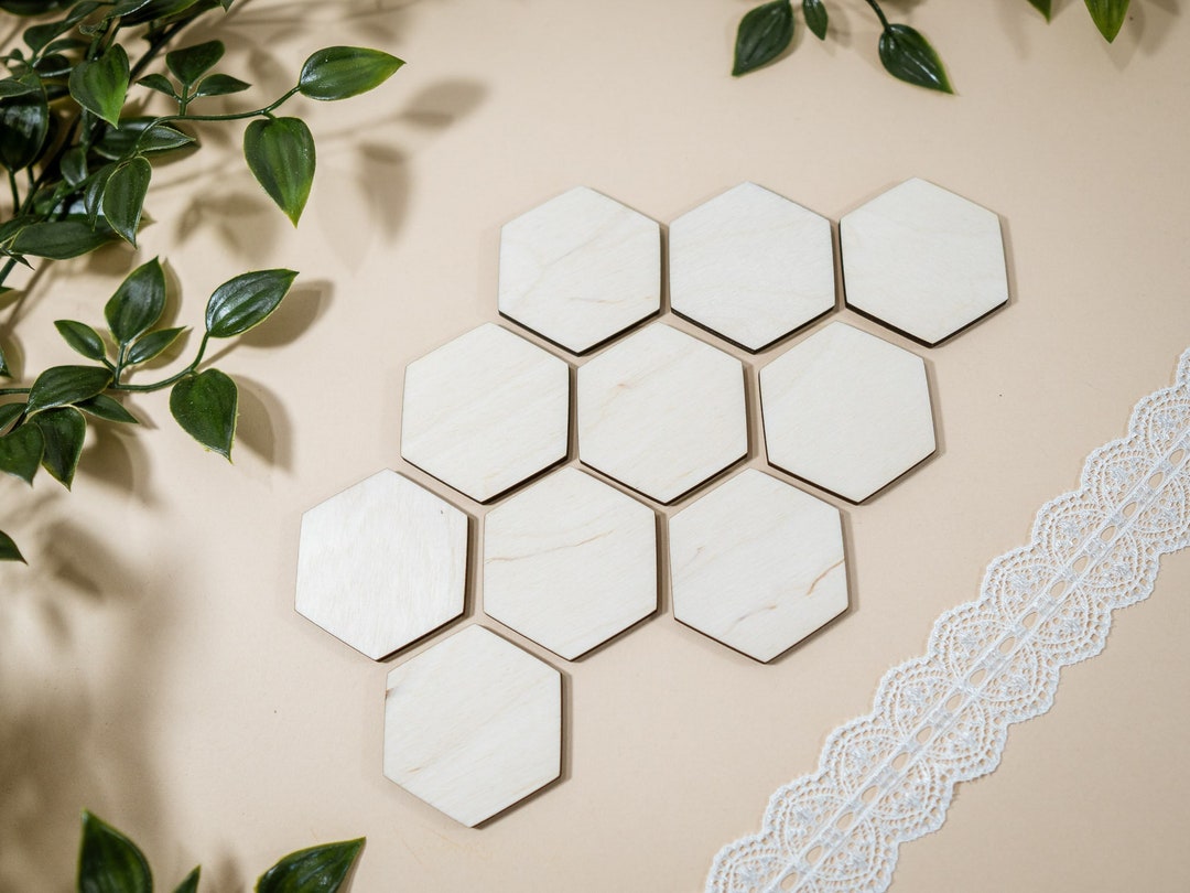 100 Hexagon MULTIPLE Size Options Wooden Unfinished Shape Blanks - Etsy