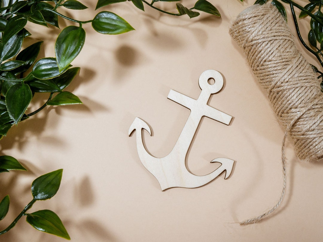 Wooden Anchor Shape Wood Unfinished Boat Ship Anchor Blank - Etsy