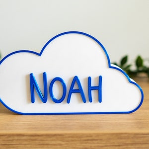 Freestanding Name on Cloud 3D Printed, Nursery Decor for Shelf, Free ...