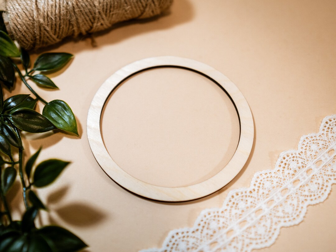 Circle Hollow Shape, Wooden Circle Outline, Macrame Mobile Round Shape ...