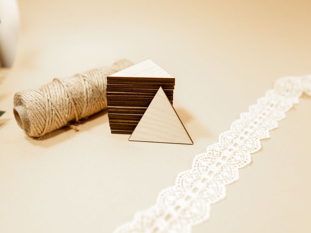 25x 2inch Equilateral Triangle, Wooden Triangle Shape, Wooden Craft ...