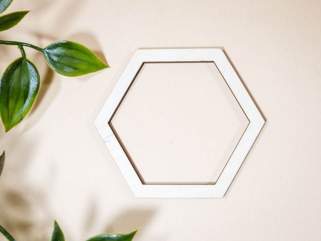 Wooden Hexagon Outline, Hexagon Hollow Shape, Macrame Mobile Hexagon - Etsy