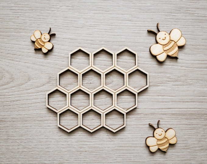 Honeycomb-round-wood Cutout-detail Cut-honey Bee Theme Decor-various ...
