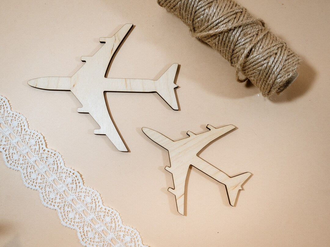 Multiple Sizes Airplane Shape for Crafts and Decorations, Wooden PLANE ...