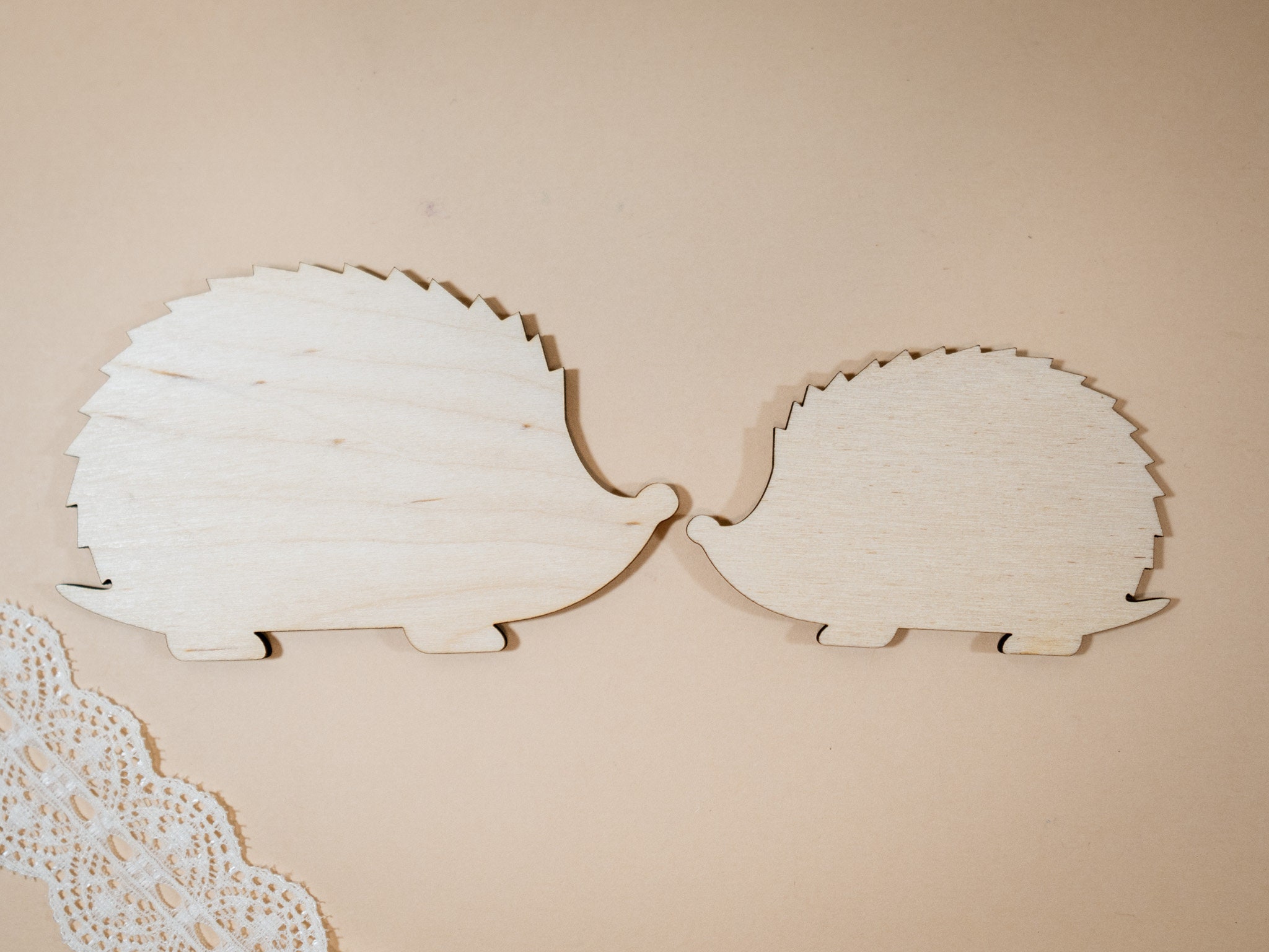 Wooden Hedgehog Shape for Crafts, Wood Hedgehog Family, Wooden Animal ...