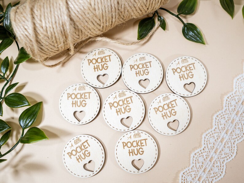 10 - 100 Pocket Hugs Tokens, Little Hug Token, Pocket Hug Wooden ...
