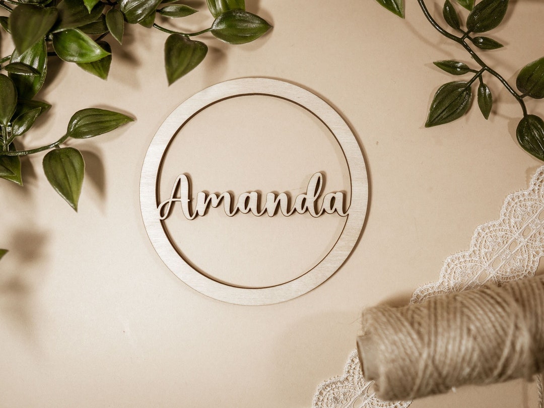 8/10/12 Inch Name in Circle for Crafts, Personalised Name Hoop ...