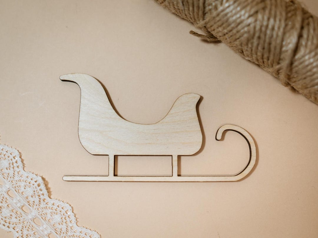 Sled Shape Laser Cut Wooden for Crafts and Decorations Wooden ...