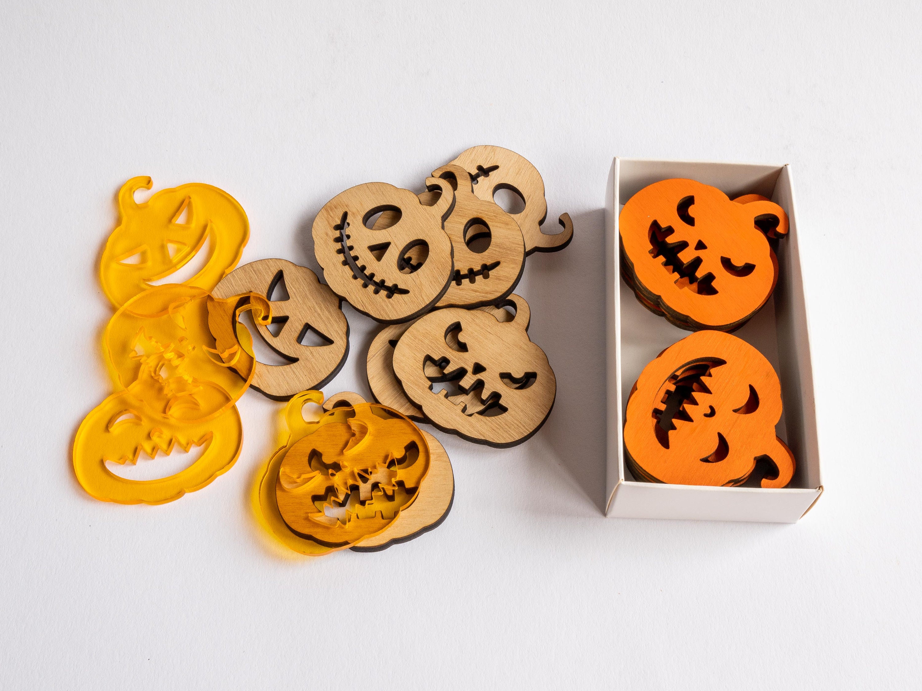 10x Pumpkin Face Shapes Decor for Table, Home, Wall, Halloween ...