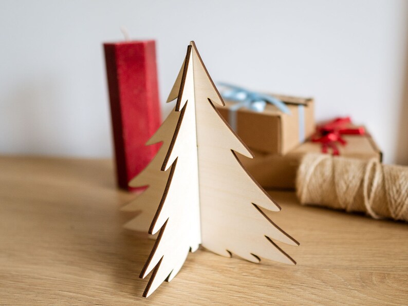 3D Wooden Christams Tree Table Decoration for Holiday Season - Etsy