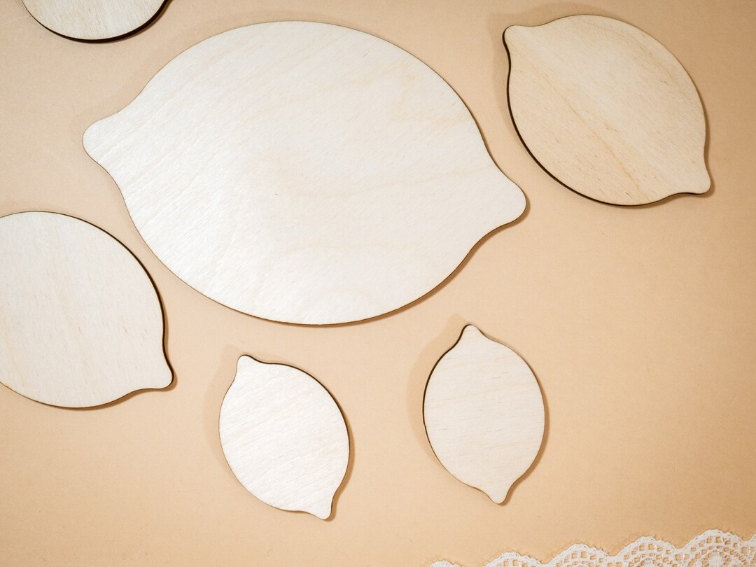 Wooden Lemon Shapes, Unfinished Wood Lemon Cutouts. Package of Lemons ...