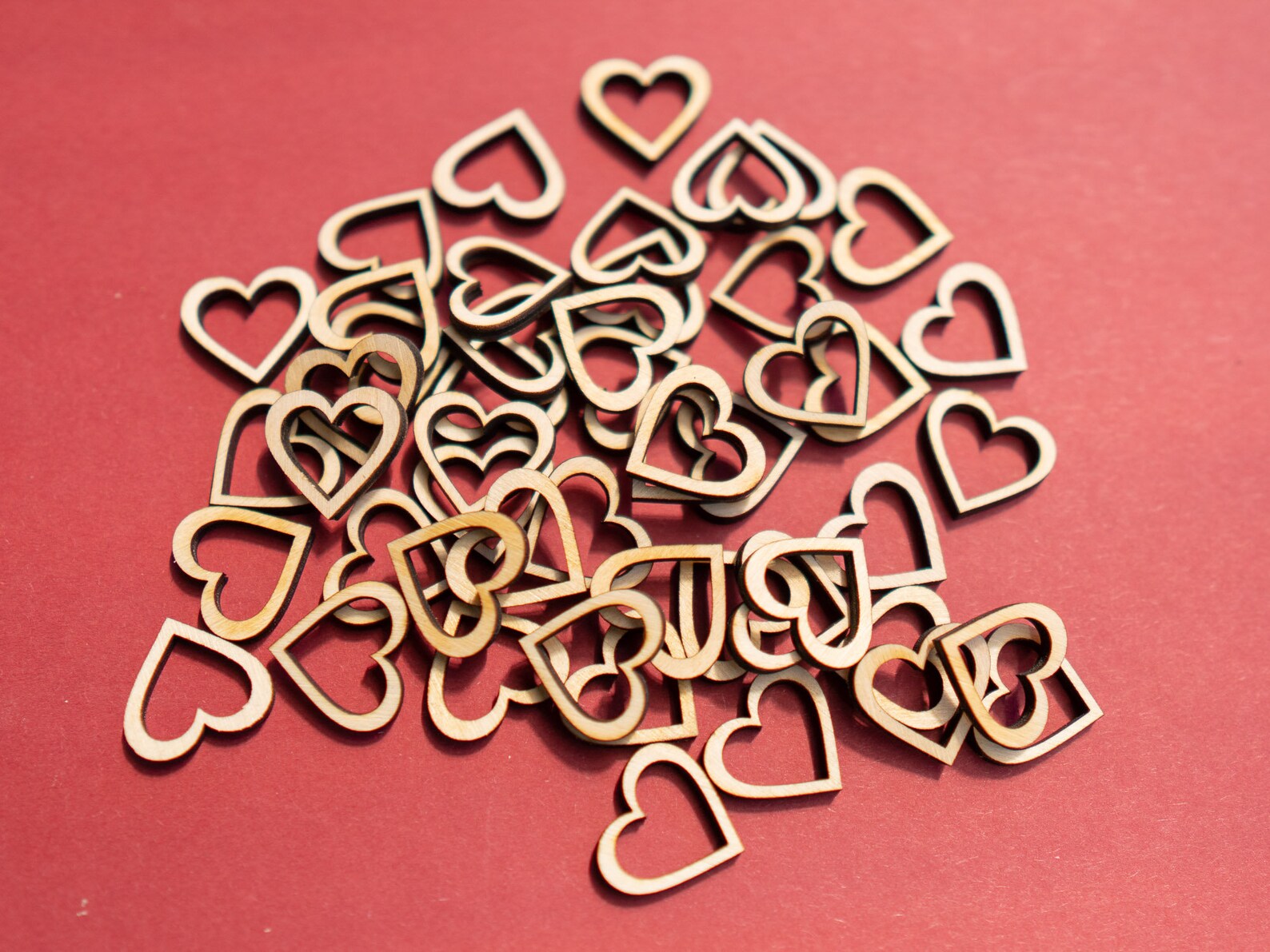 100 Scatter Decoration Wood Heart Table Decoration Nature Wedding ...