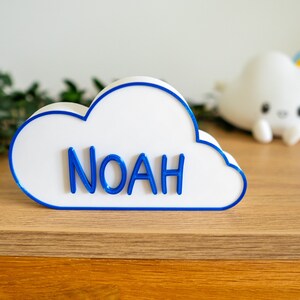 Freestanding Name on Cloud 3D Printed, Nursery Decor for Shelf, Free ...