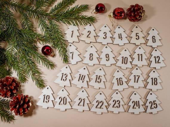 Christmas Tree Calendar Numbers Calendar Cards For December