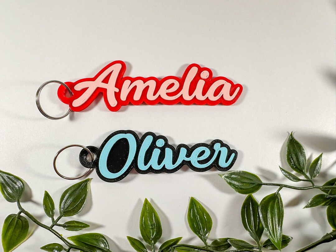 Personalized 3D Printed Name Keychain School Bag Tag - Etsy