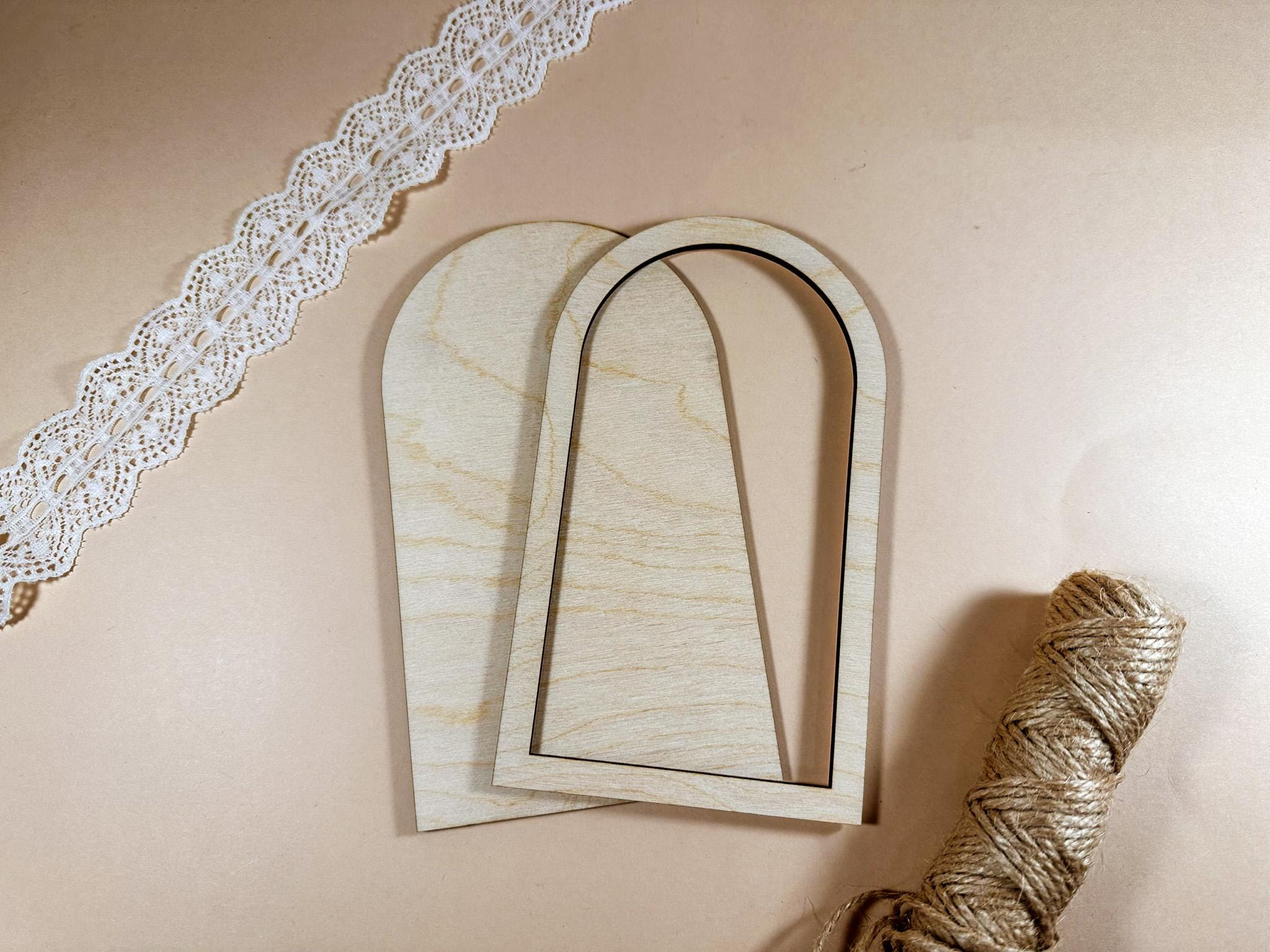 Arch Outline Frame + Back Wooden Arch Crafts, Wooden Arch With Frame ...