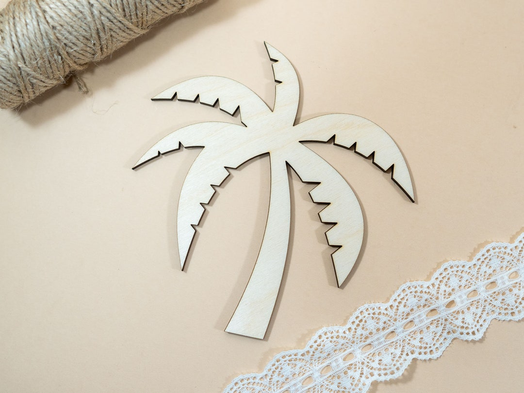 Wooden Palm Tree Shape, Wooden Cutout Shapes for Crafts, Palm Tree ...