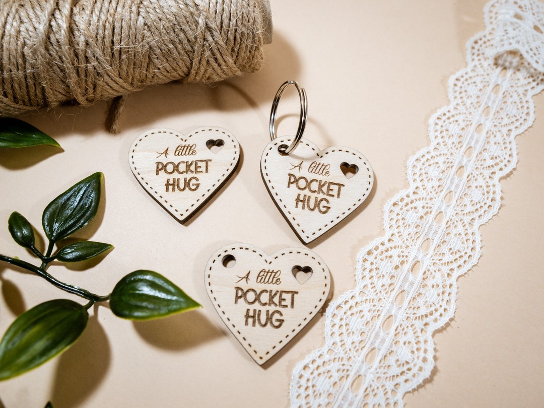 20 Pocket Hugs Tokens, Little Hug Token, Pocket Hug Wooden, Engraved ...