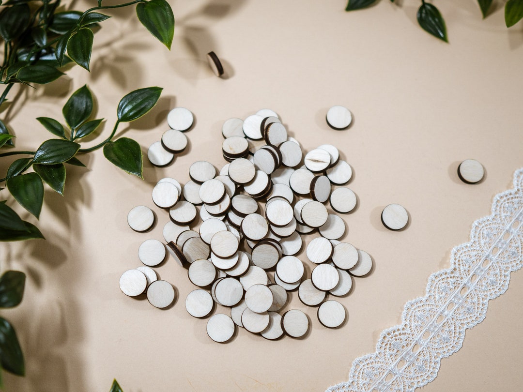 100 Circles 0.55"/ 1.4 Cm Tiny Small Wooden Unfinished Shape Blanks ...