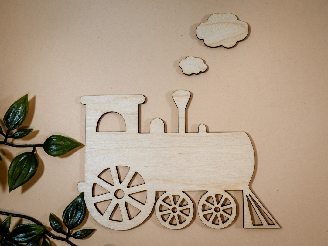 Wooden Train Shape for Crafts and Decorations, Train Silhouette ...