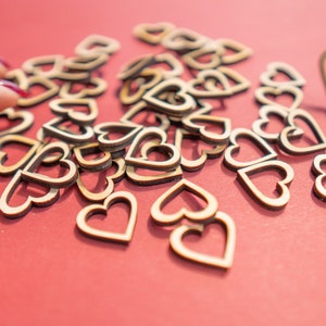 300 Scatter Decoration, Wood Heart, Table Decoration, Wedding ...