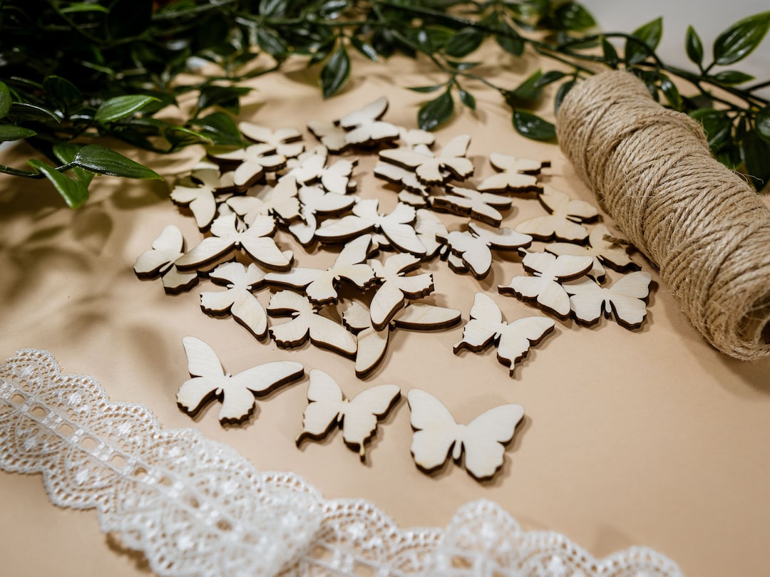 100 Pcs Mini Butterflies 3 Different Shapes Tiny Confetti, Unfinished ...