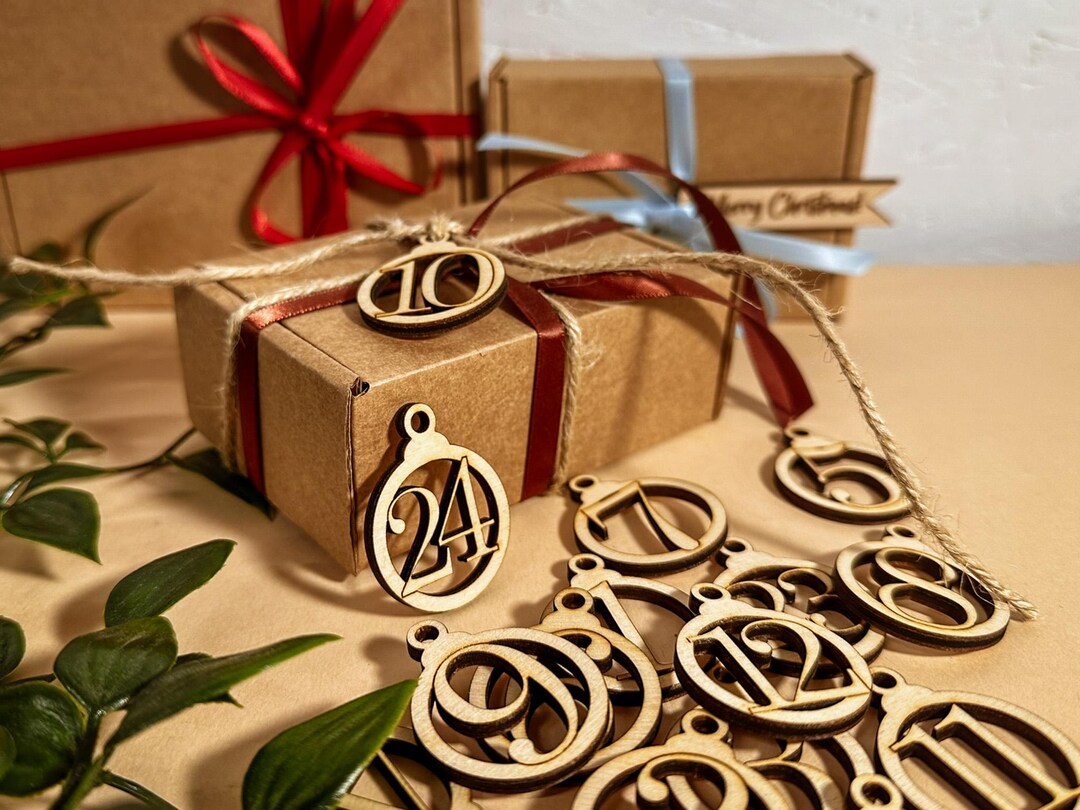 1-25 Advent Calendar Wooden Number Tags, Christmas Tags, Advent ...